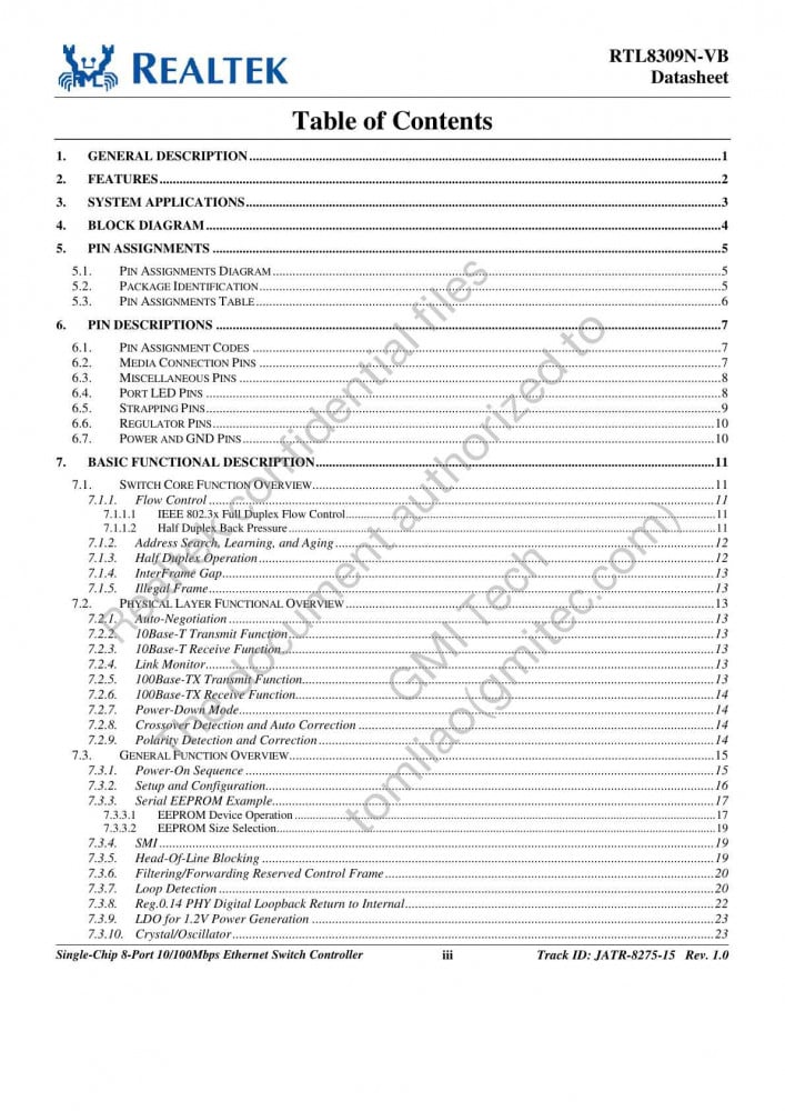RTL8309N-VB-CG datasheet page 3