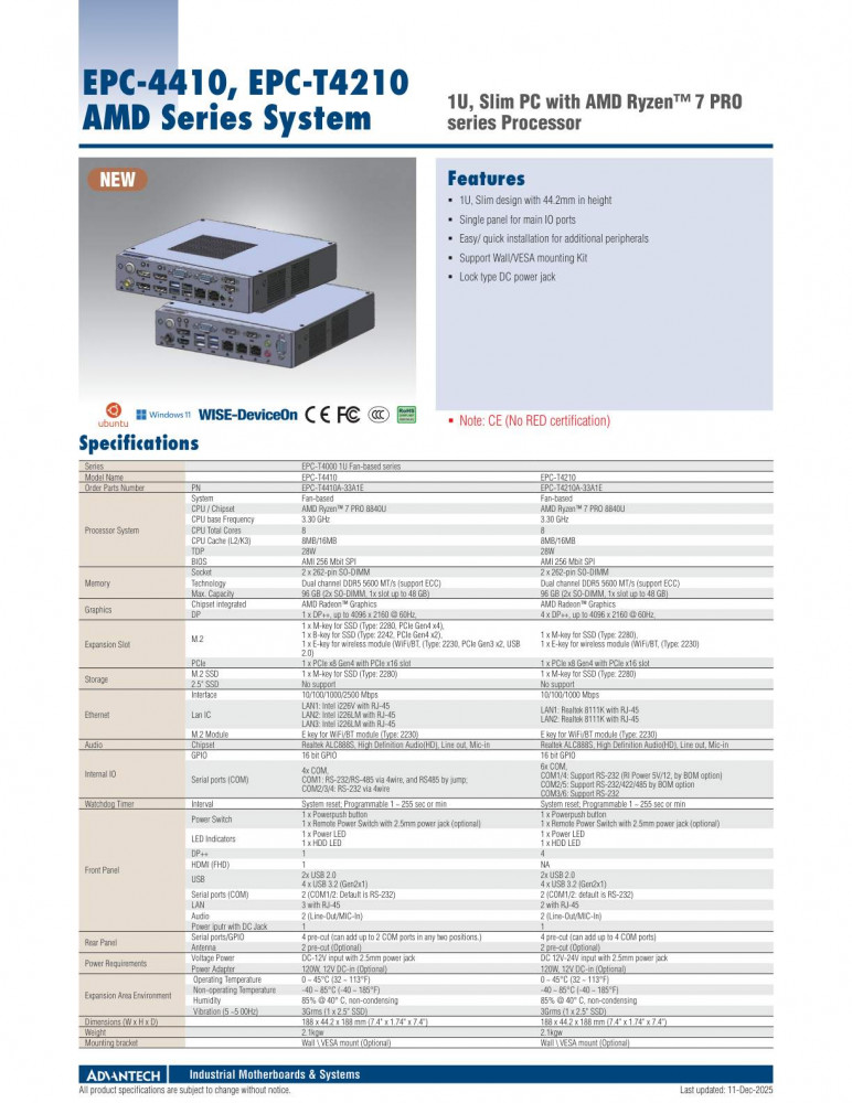 EPC-T4410 product documentation page 1