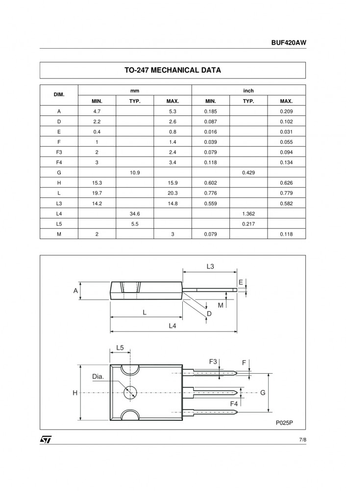 BUF420AW technical document page 7
