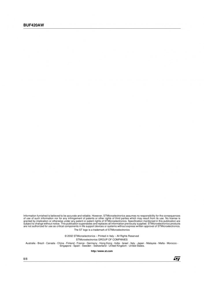 BUF420AW technical document page 8