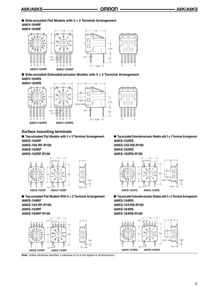 OMRON A6KS series datasheet page 5