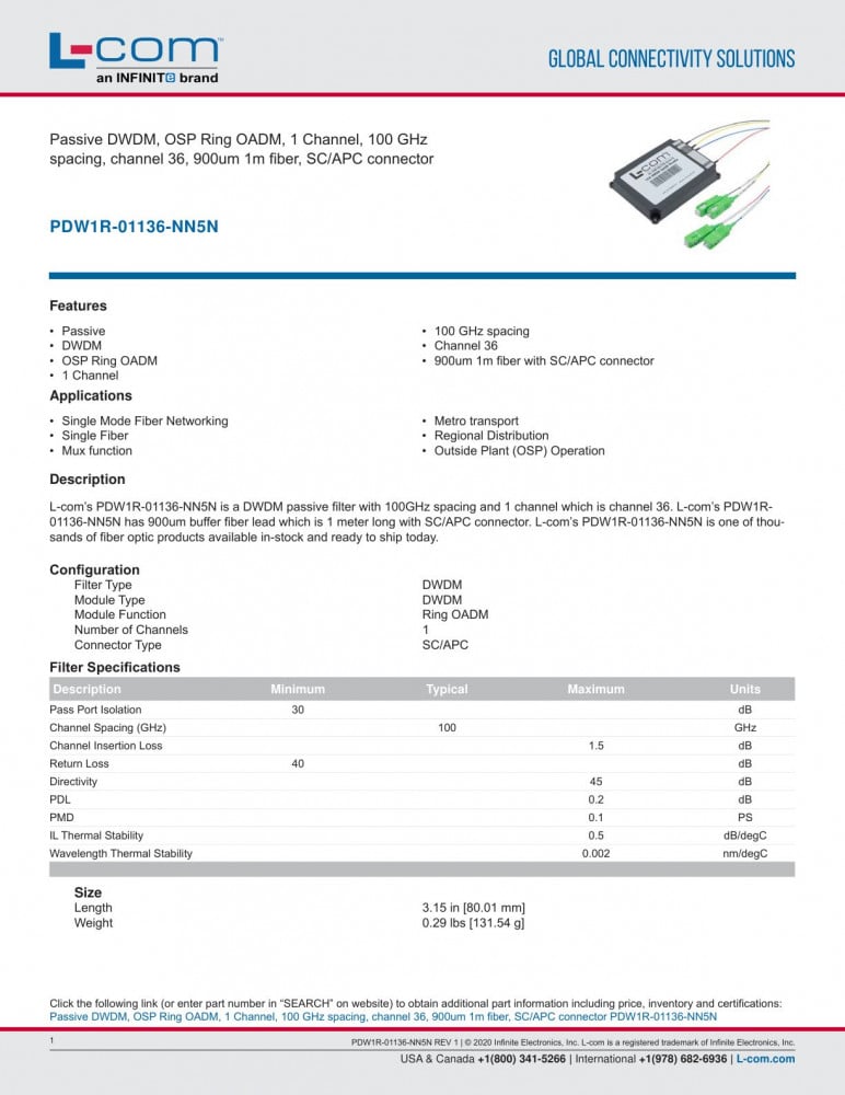 PDW1R-01136-NN5N technical document page 1