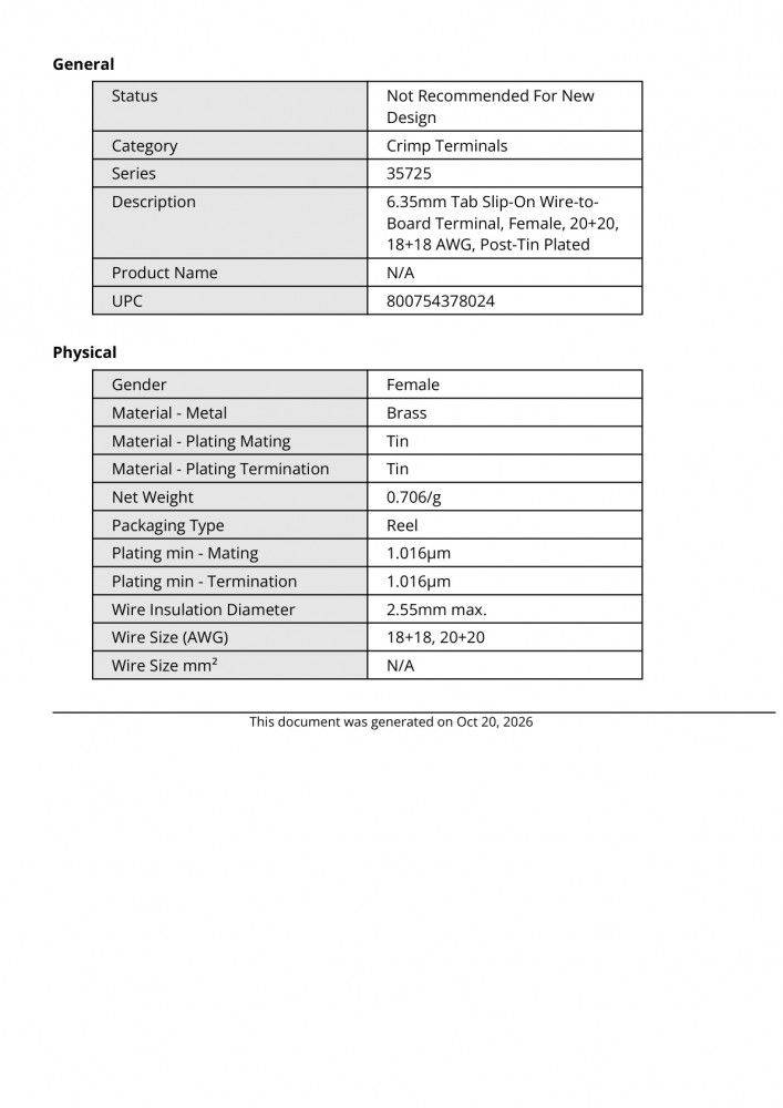 MOLEX 357254110 technical document image, page 2