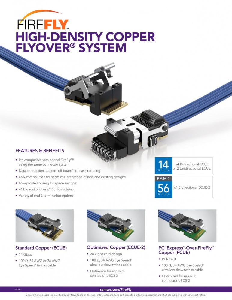 Samtec FireFly copper flyover system documentation page 1