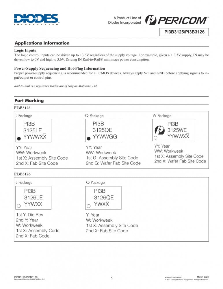 PI3B3126LEX datasheet page 5