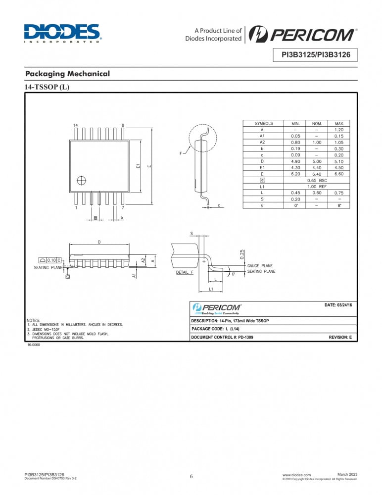 PI3B3126LEX datasheet page 6