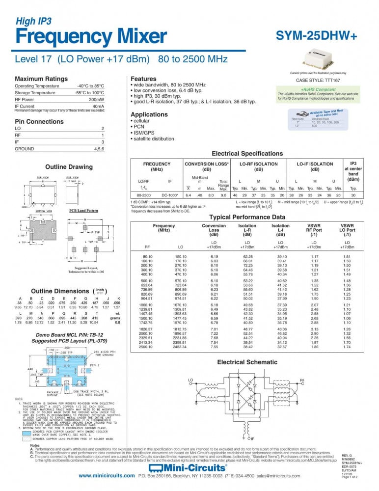 SYM-25DHW+ technical document page 1