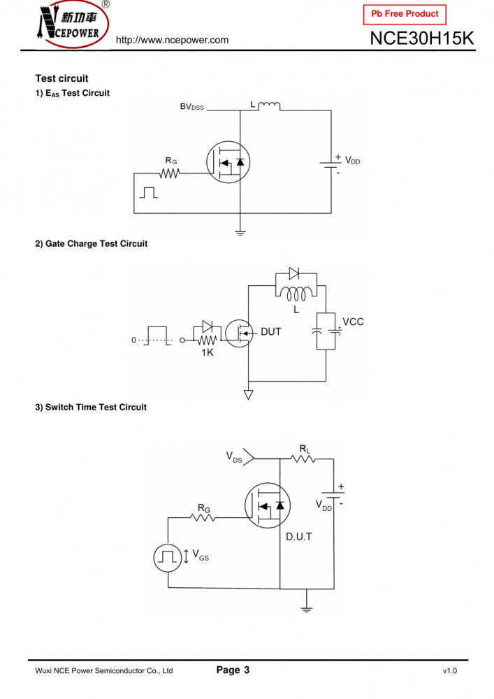 NCE30H15K datasheet page 3
