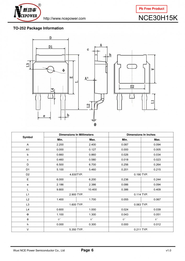 NCE30H15K datasheet page 6