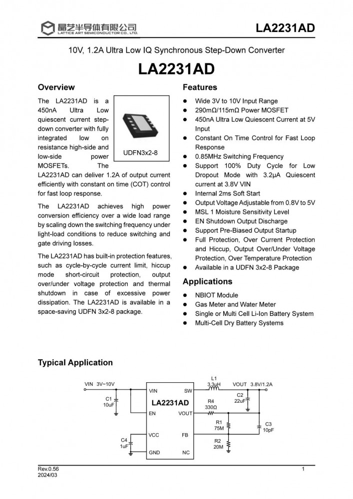 LA2231AD technical document preview