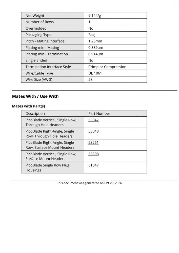 MOLEX 151340806 technical document preview, page 3