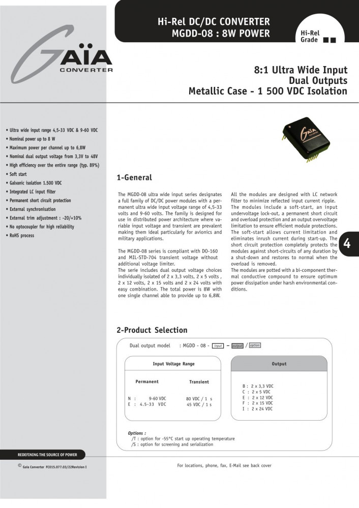 MGDD-08 datasheet page 1