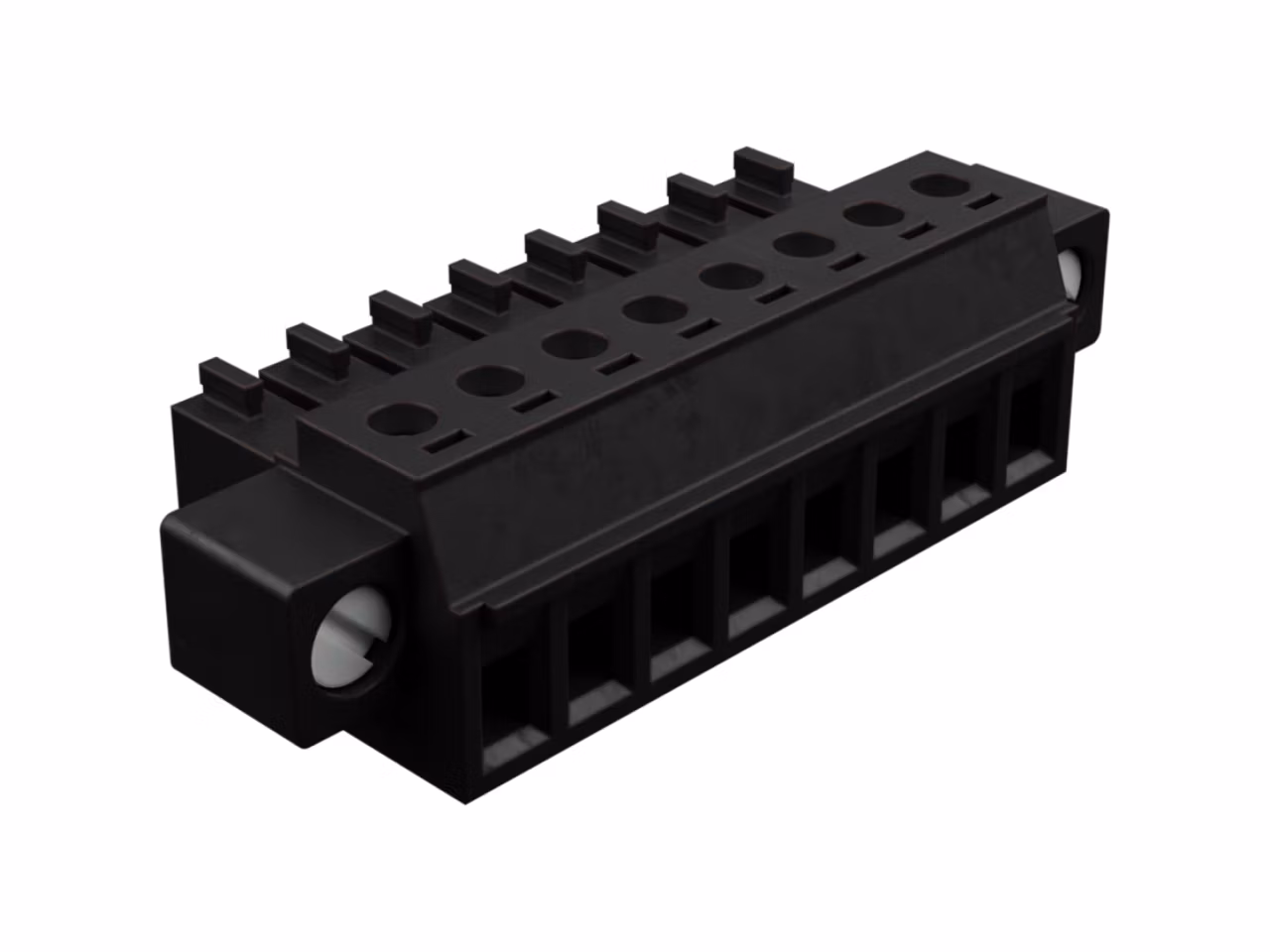3.81mm Pitch Eurostyle Horizontal Plug, with Retention Screws and Reverse Imprinting, Black, 8 Circuits for sale