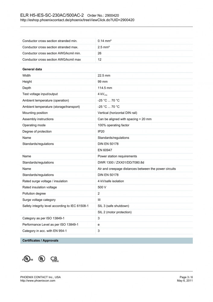 Phoenix Contact 2900420 technical document page 3