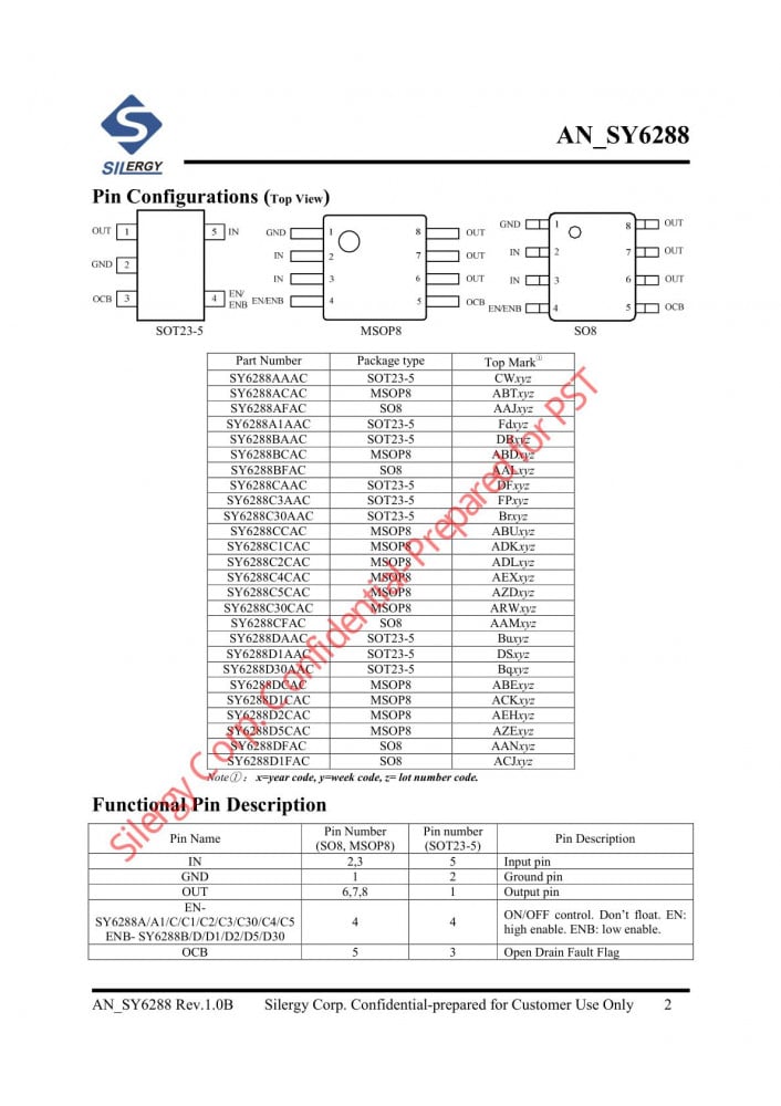 SY6288 datasheet page 2