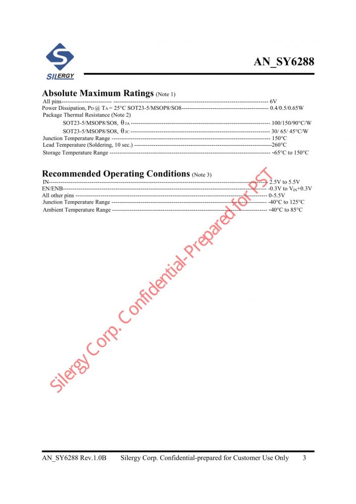 SY6288 datasheet page 3