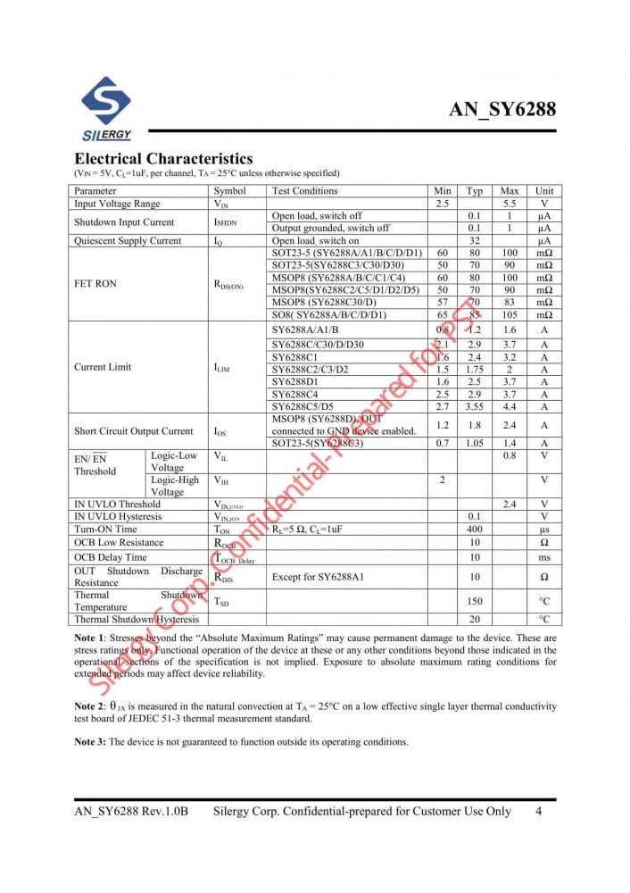 SY6288 datasheet page 4