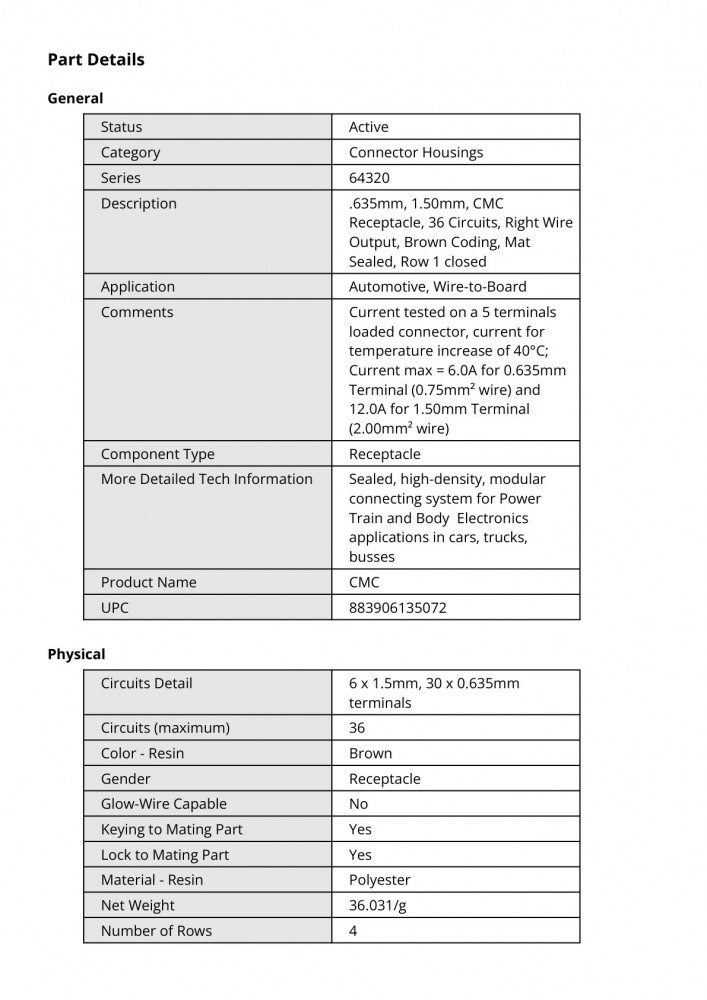MOLEX 643204319 technical document, page 2