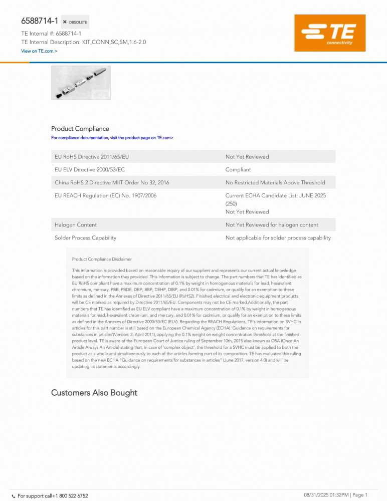 Technical document preview for product model 6588714-1
