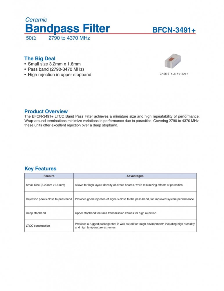 BFCN-3491+ technical document page 1