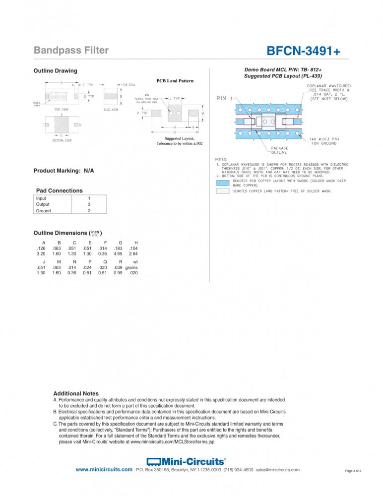 BFCN-3491+ technical document page 3