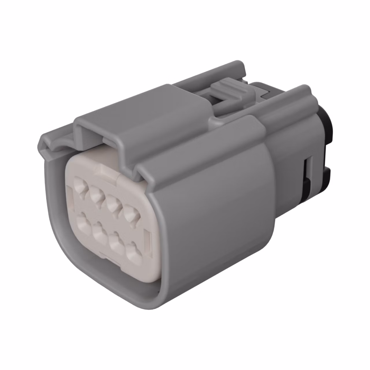 MX150 Mat-Sealed Female Connector Assembly, Dual Row, 8 Circuits, Keying Option B, without Connector Position Assurance, Light Gray for sale
