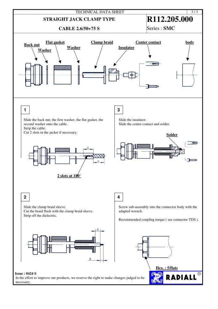 Radiall R112205000 technical documentation, page 3