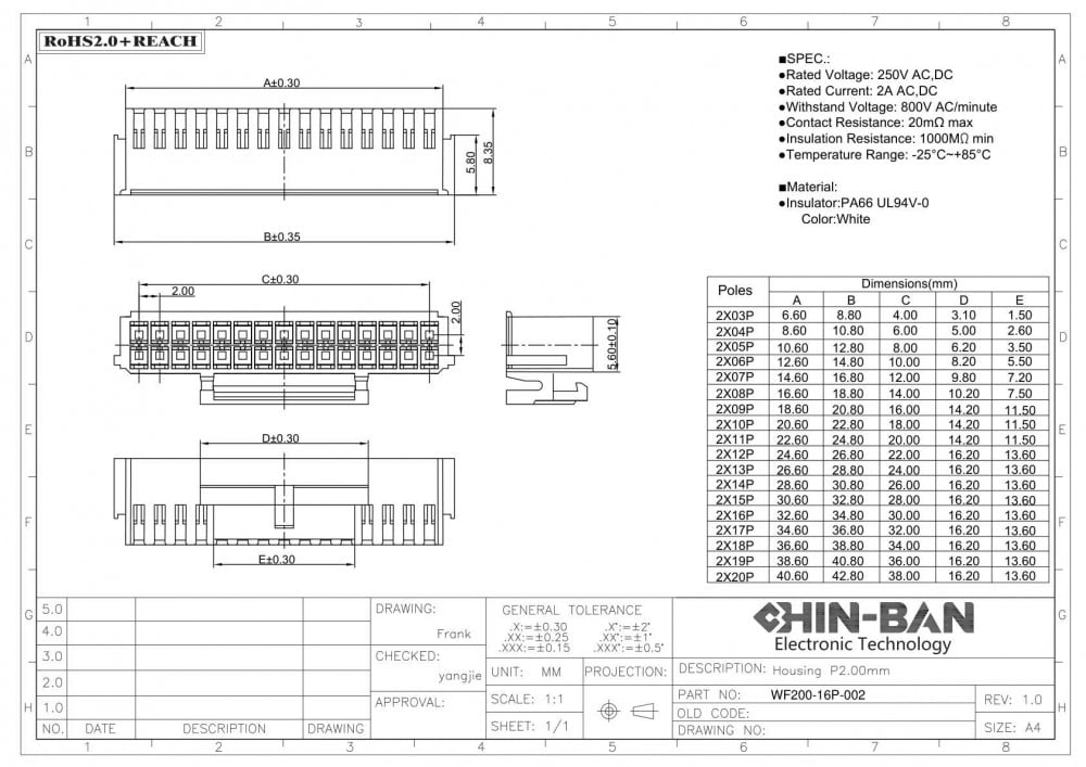WF200-16P-002 technical document preview