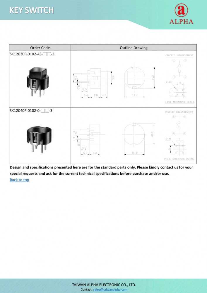 Alpha SK12010F technical document, page 3