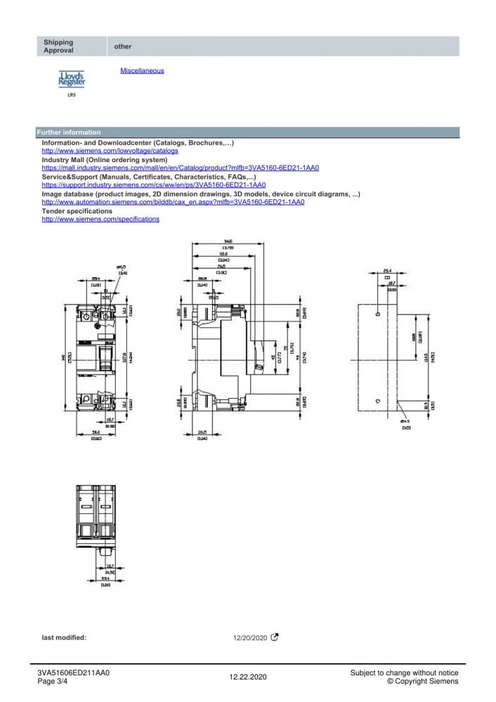 3VA5160-6ED21-1AA0 technical document page 3