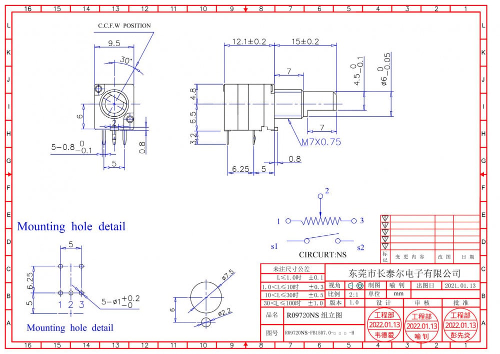 CTR potentiometer specification page 3