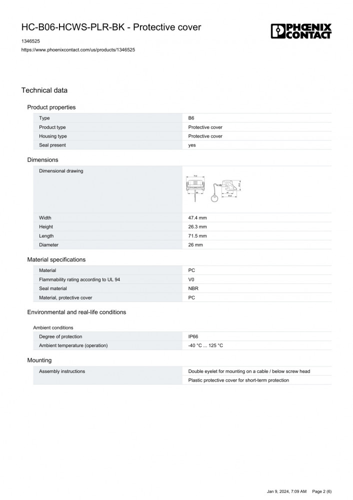 Phoenix Contact 1346525 technical document page 2
