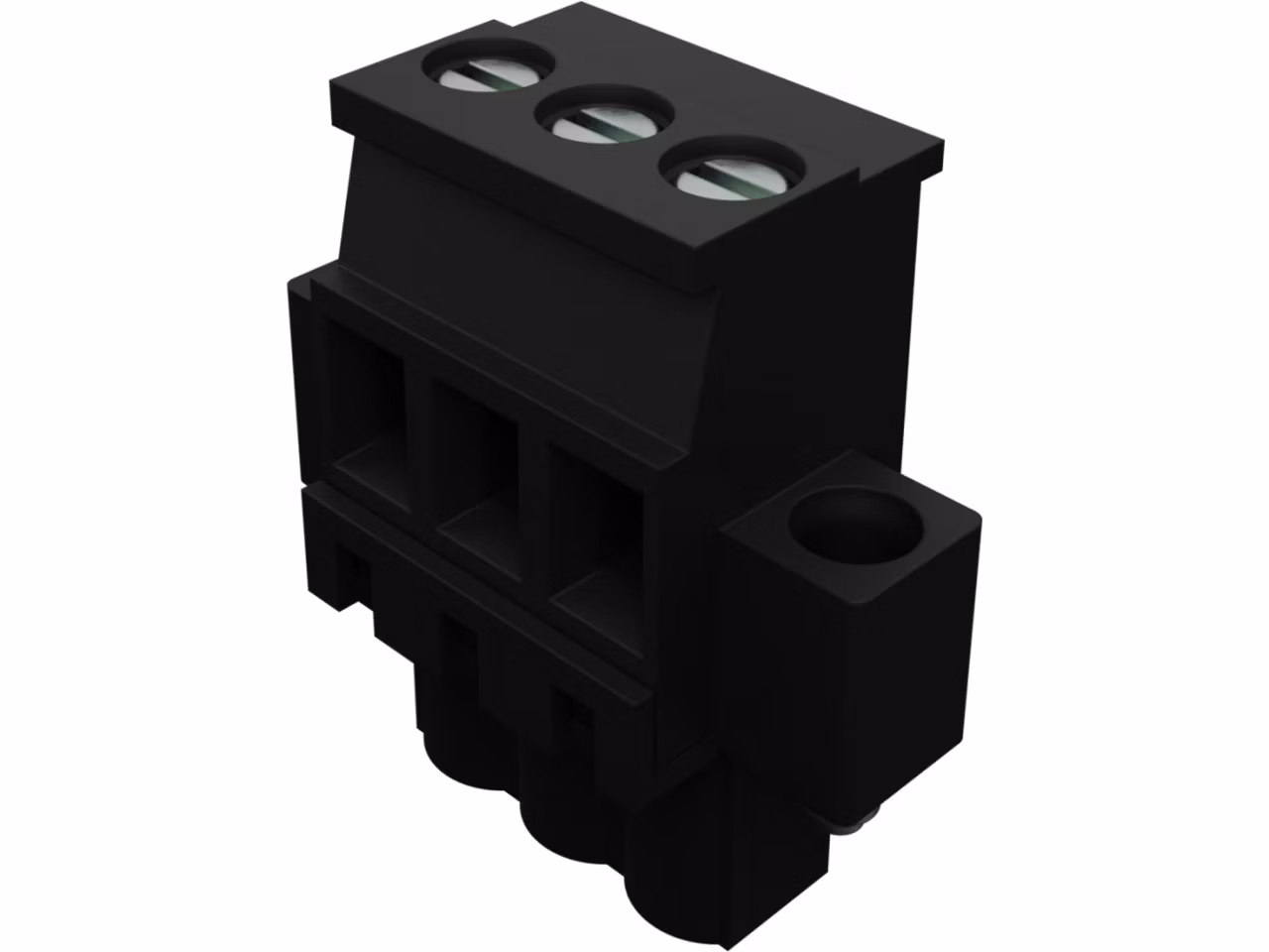 5.00mm Pitch Eurostyle Vertical Plug, with Retention Screws and Standard Imprinting, Rear Wire Entry, Black, 3 Circuits for sale