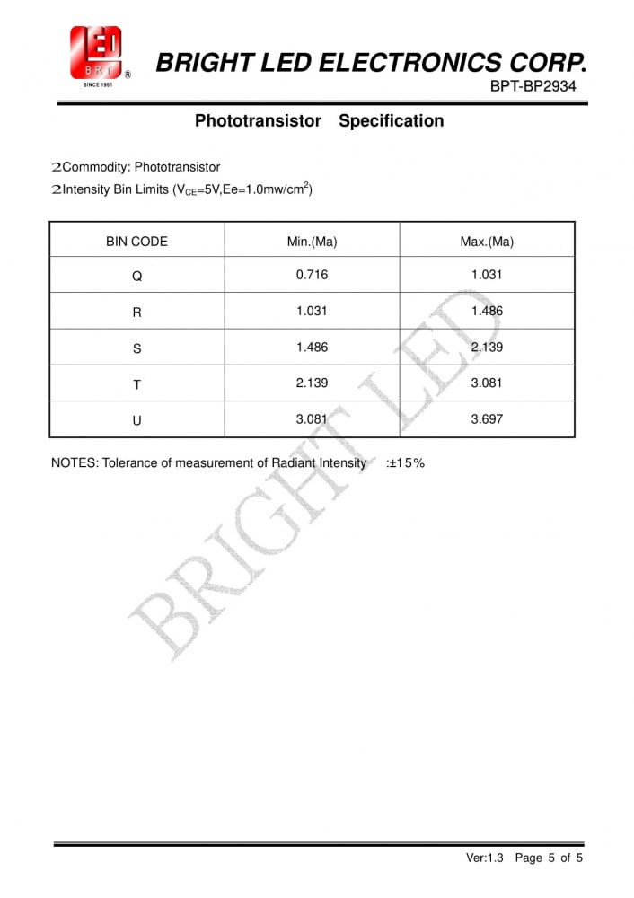 BPT-BP2934 datasheet page 6