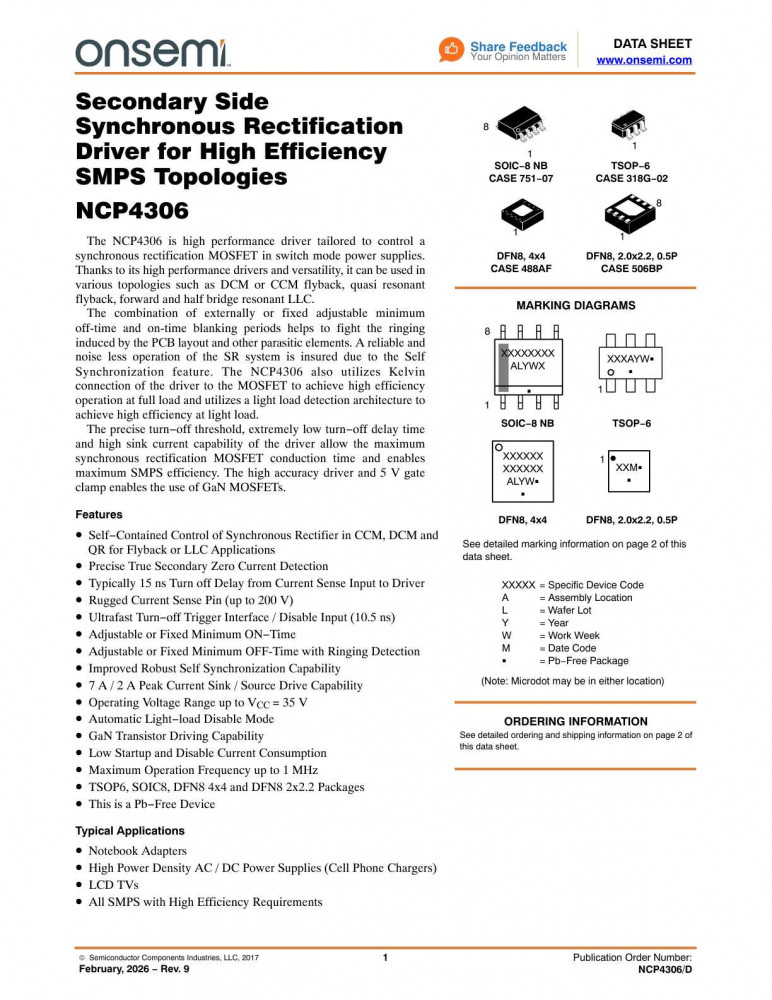 NCP4306 document page 1