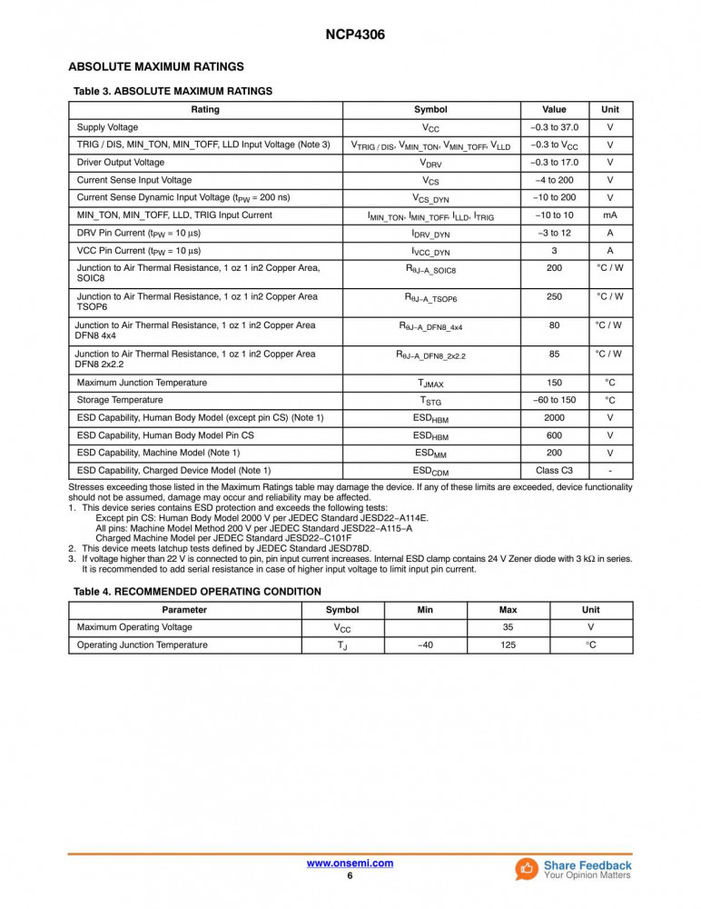 NCP4306 document page 6