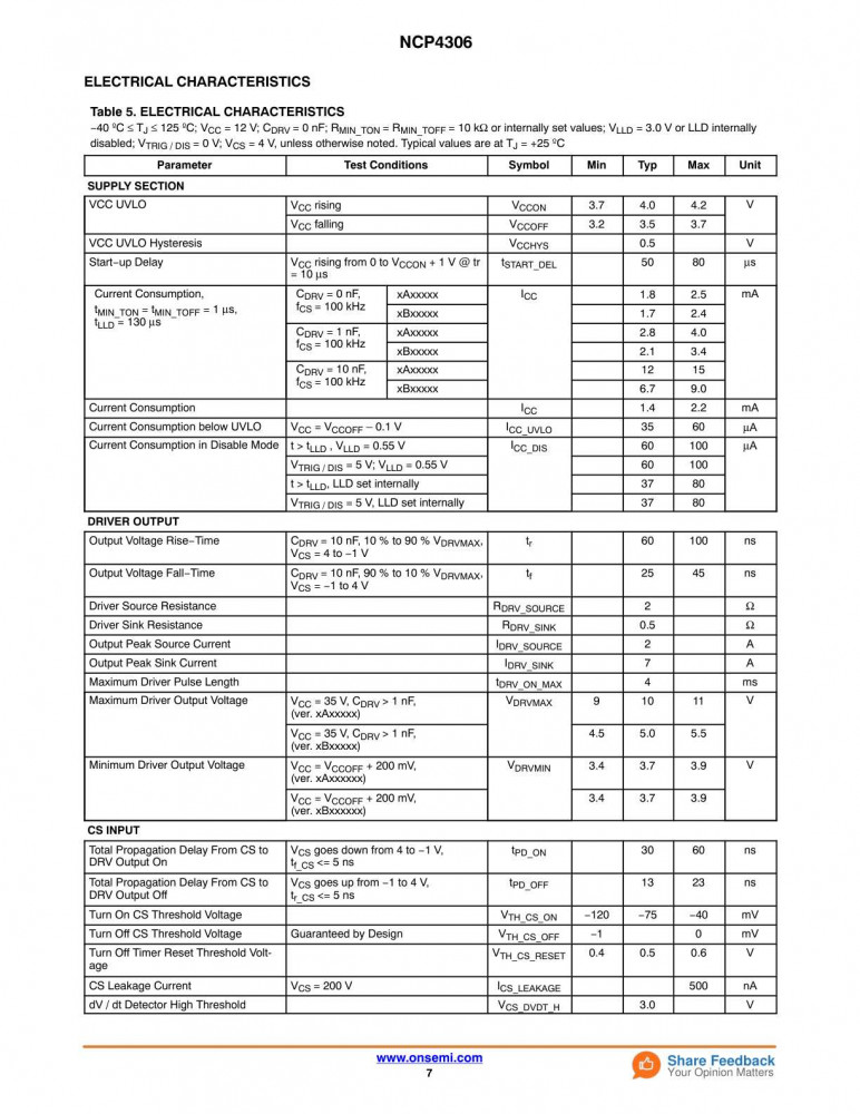 NCP4306 document page 7
