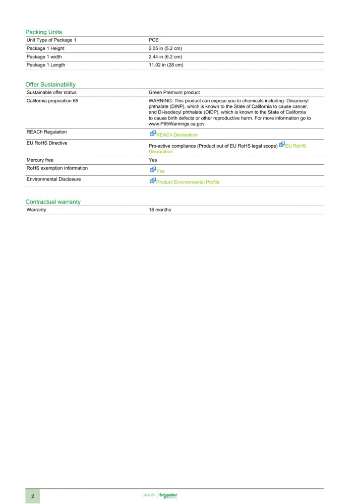 XCSL784B3 technical document page 2