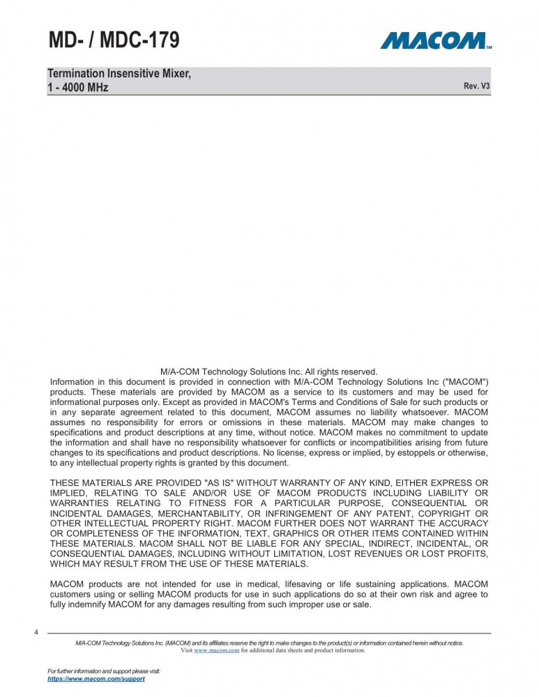 MACOM MDC-179-SMA technical document