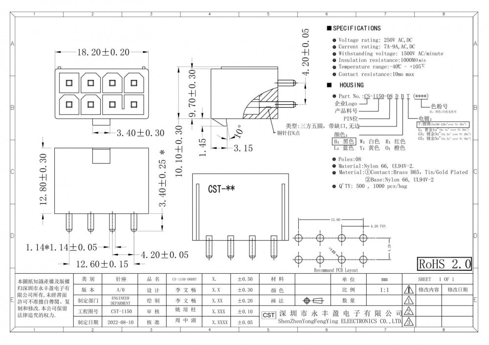 CS-1150-08DBT technical document preview