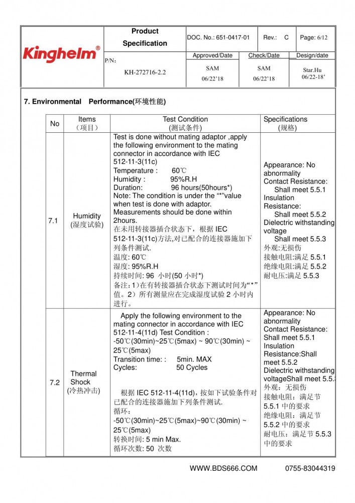 KH-272716-2.2 specification page 6