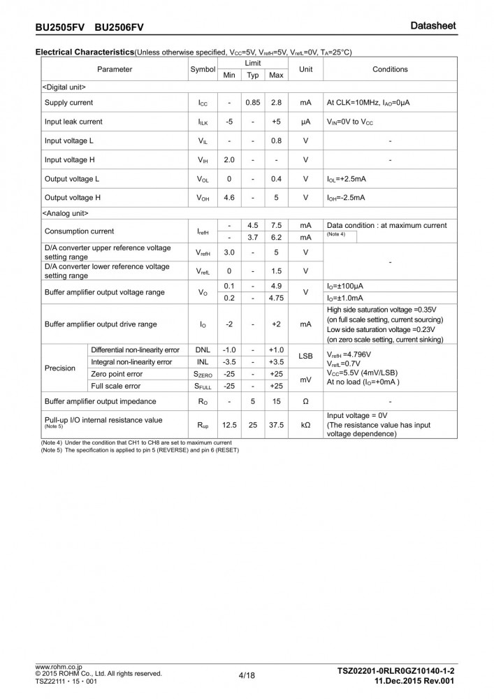BU2506FV-E2 datasheet page 4