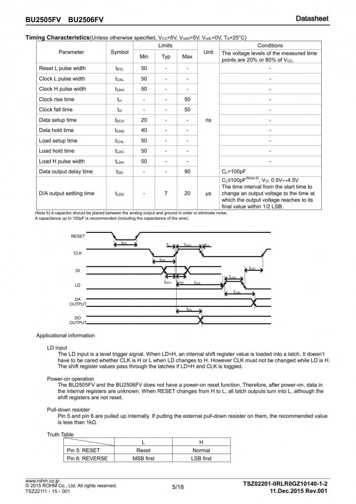 BU2506FV-E2 datasheet page 5