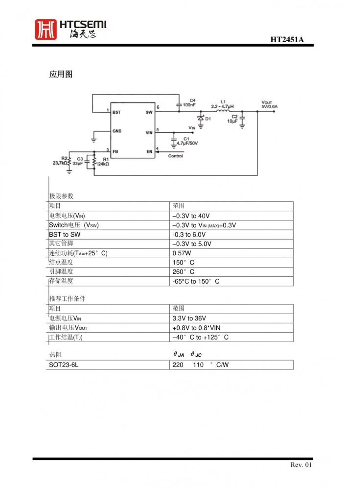 HT2451ARTZ datasheet page 3