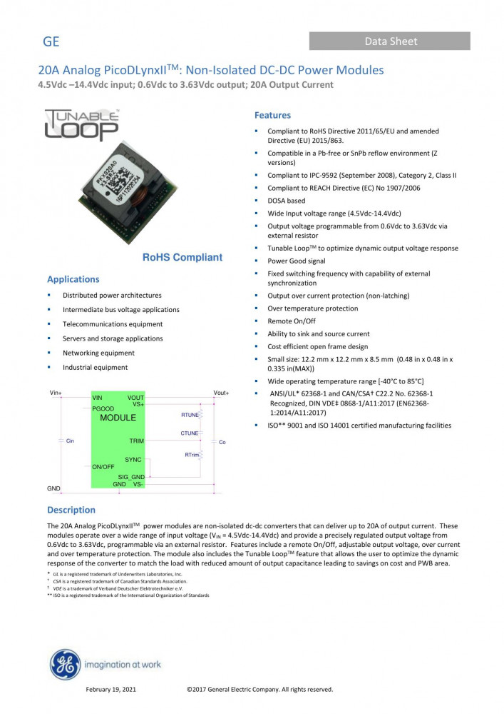 PKX020A0X3-SRZ datasheet page 1