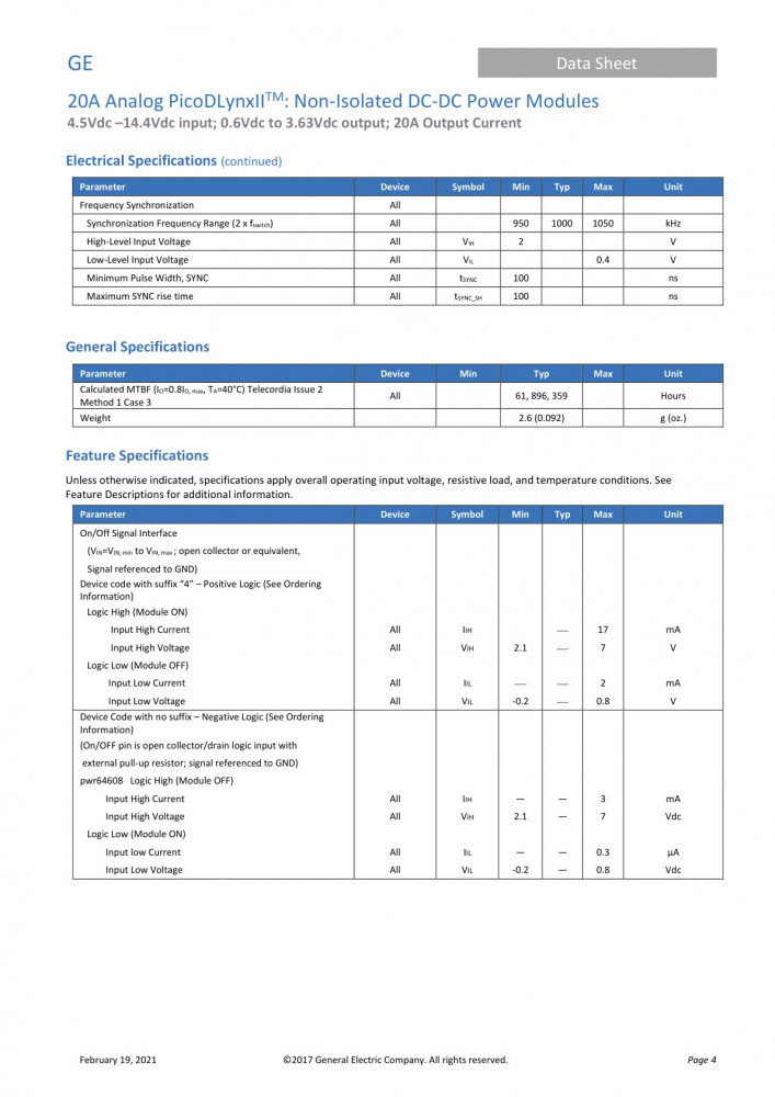PKX020A0X3-SRZ datasheet page 4