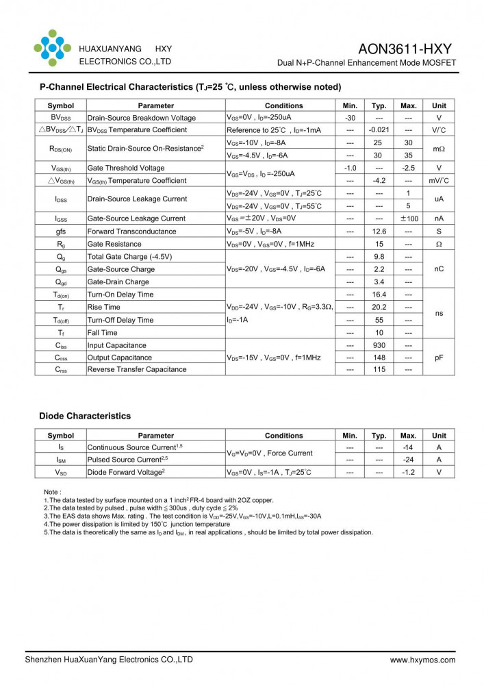 AON3611-HXY datasheet page 3