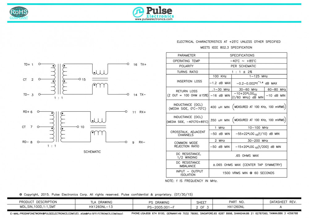 HX1260NL datasheet page 2