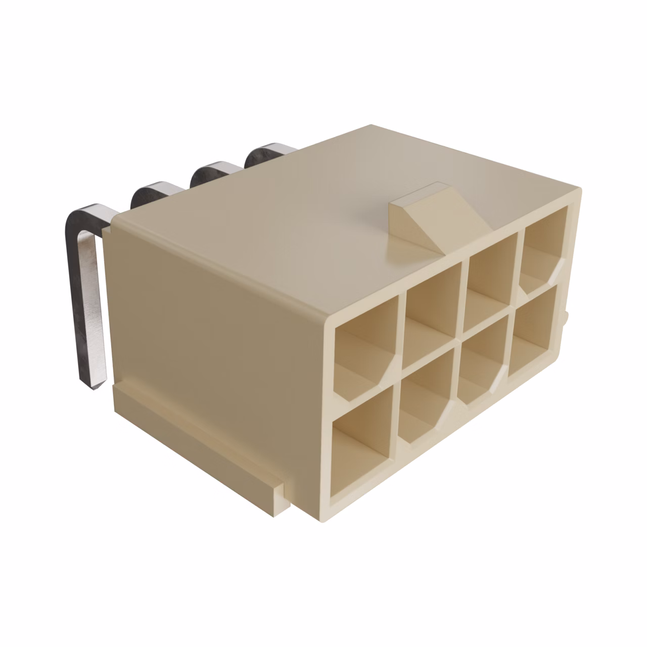 Mini-Fit Jr. Header, 4.20mm Pitch, Right Angle, without Flange, 6 Circuits, Matte Tin (Sn) Plating, Beige, Tape and Reel