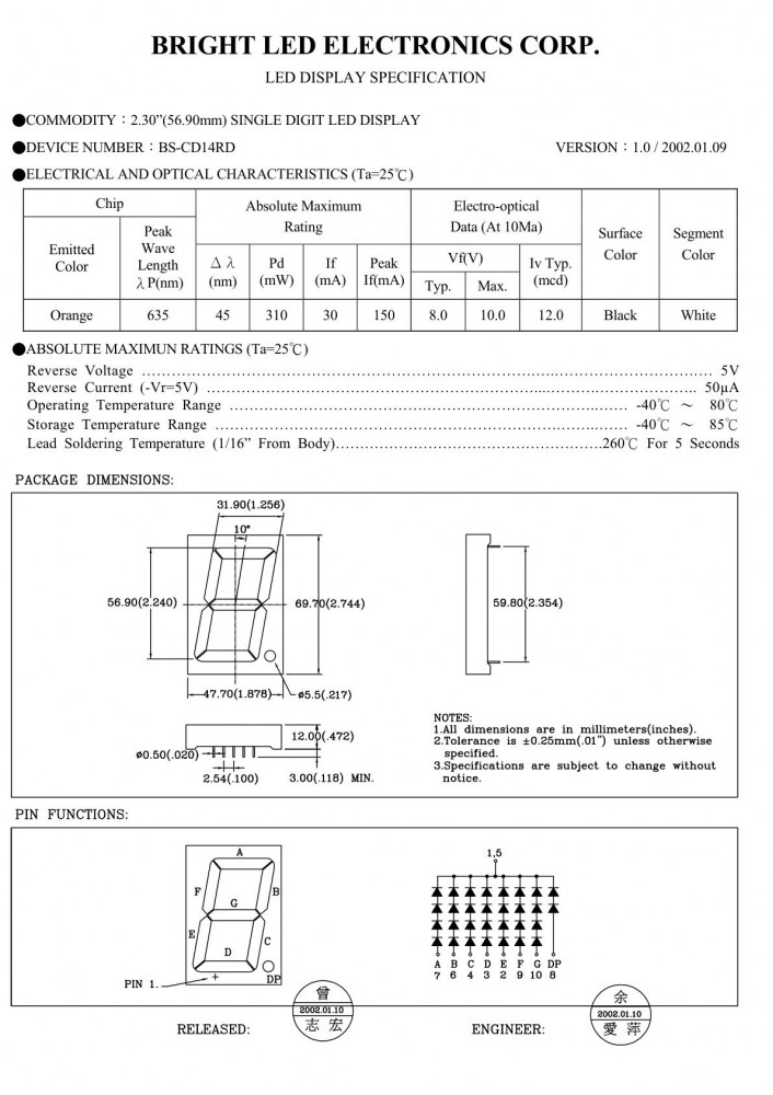 BS-CD14RD datasheet page 1